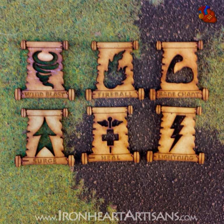 Kings of War MDF Spell Token Set | Ironheart Artisans