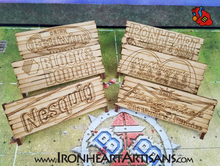 Blood Bowl Sideline Sponsor Boards | Ironheart Artisans